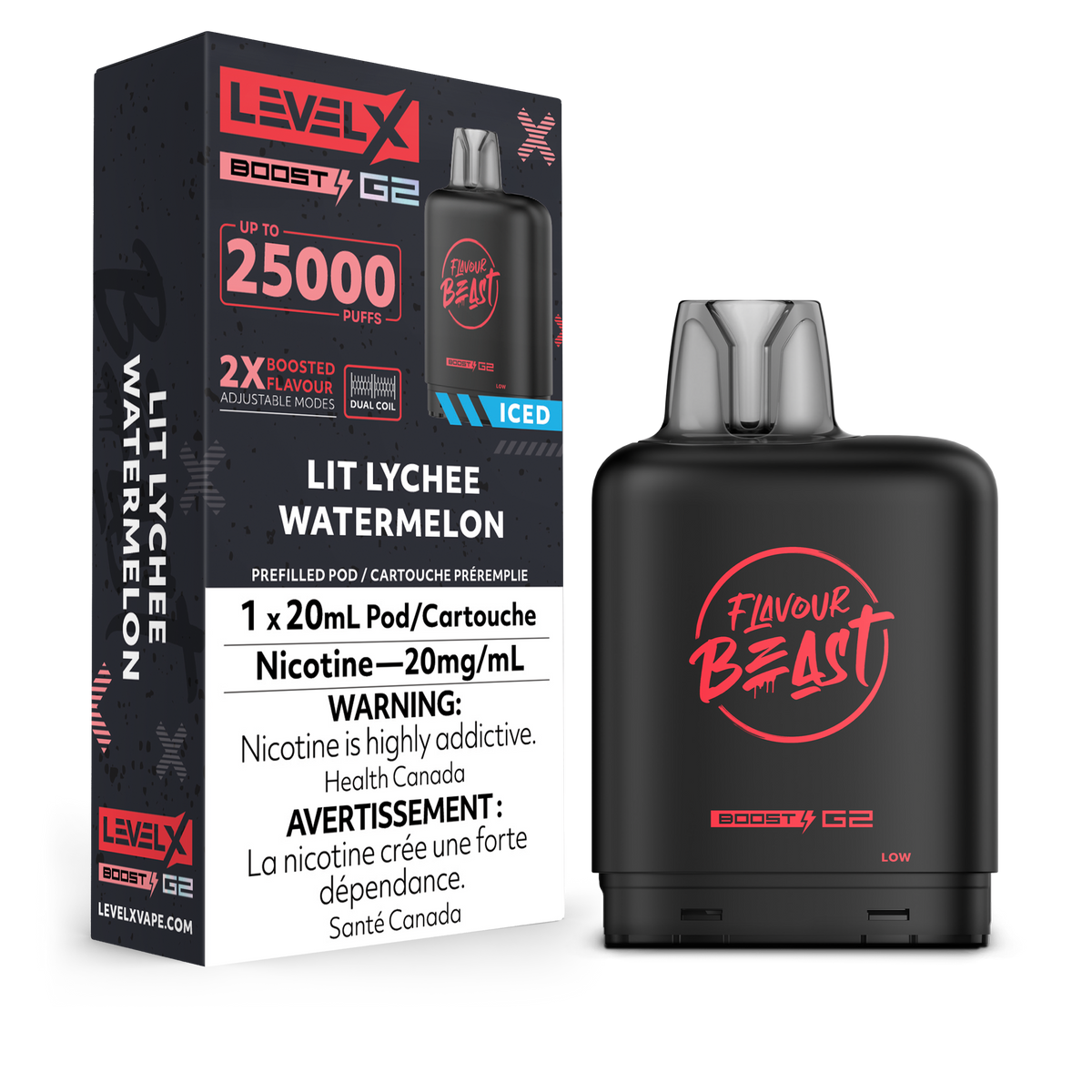 Level X Flavour Beast Boost - Lit Lychee Watermelon Iced – Vape Express ...