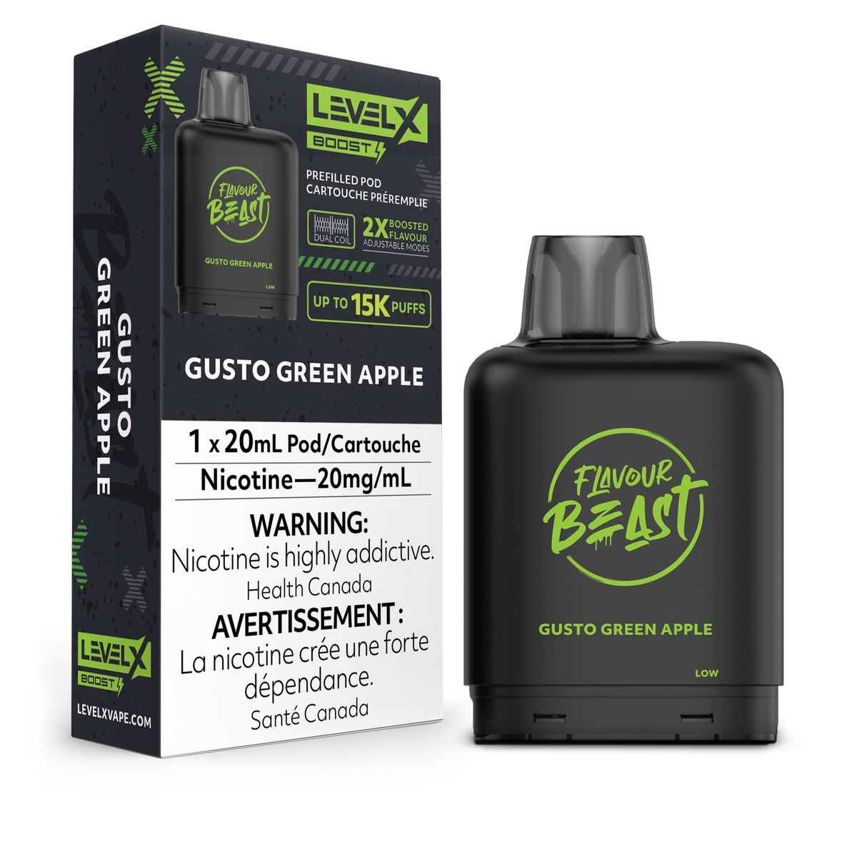 Level X Flavour Beast Boost - Gusto Green Apple – Vape Express Canada